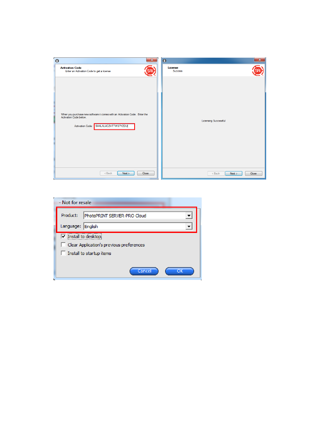 5 Paste your code into activation code field 6 Select (Page 5 / 12) Installation_Activation Guide